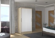 ADRK Šatní skříň posuvná ASTEN S-W 100, bílá/dub sonoma