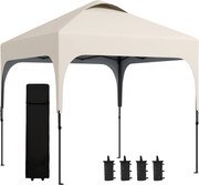Zahradní altán Outsunny 2,5 x 2,5 m skládací pop-up střecha s nastavitelnou výškou 4 úrovně UV50+ Oxfordská látka, ocelový rám, taška na přenášení sou