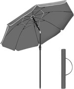 Slunečník SOLARA, Ø160 cm, šedá SongmicsHome