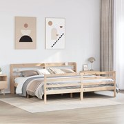 Rám postele s čelem 200 x 200 cm masivní borové dřevo 3306692