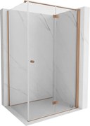 Mexen Mist-F T, 1-křídlý skládací sprchový kout pravý 110 x 70 cm, čiré sklo, měděný matný profil, 8A6T-110-070-65-00-P