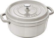 Staub Litinový hrnec s poklicí Cocotte, bílý lanýž, 22 cm / 2,6 l 11022107