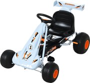 HOMCOM Pedal Go-Kart s ruční brzdou, nastavitelným sedadlem, pedálem, zpátečkou a pohonem pomocí řetězu – Dětské vozidlo pro děti od 3 let a výše, svě