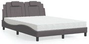 Postel Viana s matrací šedá 120 x 200 cm umělá kůže 3208785