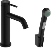Hansgrohe Tecturis S, páková umyvadlová baterie 110 s ruční sprchou Bidette, černá matná, HAN-73211670
