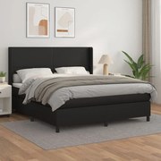 Box spring postel s matrací černá 180x200 cm umělá kůže 3132393