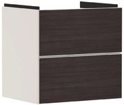 Hansgrohe Xevolos E - Umyvadlová skříňka 58x58x48 cm, 2 zásuvky, matná béžová/tmavý dub 54176730