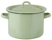 Zelený smaltovaný hrnec s víkem Emil´s Enamel Green - Ø 18*17cm / 3L
