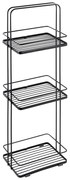 Matně černý ocelový koupelnový regál 22x73 cm Lava – Metaltex