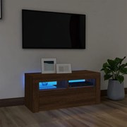 TV skříňka s LED osvětlením hnědý dub 90 x 35 x 40 cm