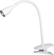 Rabalux Připínací stolní lampa Jeff, 4,5 W, 330 lm, 3000 K, bílá, 13 x 35 cm
