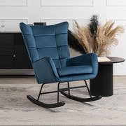 Designové houpací křeslo Bergen námořnická modrá velur