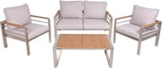 Šedý kovový zahradní lounge set pro 4 Florence – Garden Pleasure