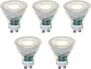 Sada 5 stmívatelných LED žárovek GU10 50 mm čirá 2,5 W 450 lm 4000 K