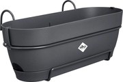 Elho Balkonový truhlík Vibia Campana Trough All-in-1, antracit, 50 x 26 x 17 cm