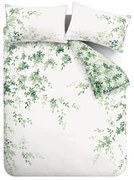Bílo-zelené bavlněné prodloužené povlečení na dvoulůžko 230x220 cm Scenic Leaves – RHS