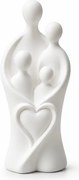 soška, dekorativní, téma rodina a láska, 12,5x6 cm, plast, barva bílá, Dekorino SF20260018
