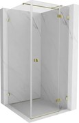 Mexen Lunar T, sklopný sprchový kout pravý 110 x 110 cm, 8mm čiré sklo, zlatý profil, 834T-110-110-50-00-P