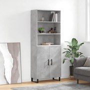 Skříň highboard betonově šedá 69,5x34x180 cm kompozitní dřevo