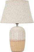 Krémová keramická stolní lampa s textilním stínidlem (výška 44 cm) Japandi – Mauro Ferretti