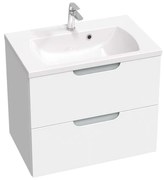 Ravak Classic II - Umyvadlová skříňka 69x45x58 cm, 2 zásuvky, lesklá bílá/šedá X000001479
