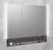 Sapho Integra - Zápustná zrcadlová skříňka s LED osvětlením, 96x70 cm, zrcadlo/titan alu IN095