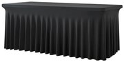 Elastický potah SKIRTING na skládací stůl 180-183x76 cm 1x VÝKROJ Barva ubrusu: ČERNÁ / BLACK