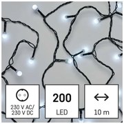 Vánoční řetěz kuličky EMOS ZYK0207 200LED 10m studená bílá