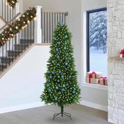 Vánoční stromeček s 300 LED diodami s stojanem Zelená 240 cm PE 3396356