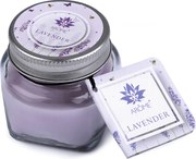 LADO Malá vonná svíčka ve skle s jmenovkou 28 g Fruit, Floral Varianta: 4 (Lavender) fialová lila, Balení: 1 ks