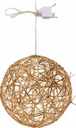 LED vánoční koule s časovačem, kovová, 20 cm, zlatá