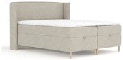 Světle šedá boxspring postel s úložným prostorem 160x200 cm Monpelli – Maison de Rêve