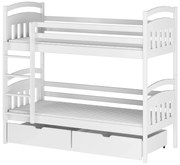 Legno Dětská patrová postel Gabriel bílá Rozměr (cm): 80x160