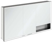 Villeroy & Boch My View+ - Zrcadlová skříňka s LED osvětlením 140x75x17 cm, 3 dvířka, matná černá/šedá B48114VE