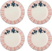 Růžové/krémové dezertní talíře v sadě 4 ks z kameniny ø 20,5 cm Carry – Bloomingville