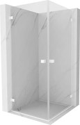 Mexen Lunar-B Duo, výklopný sprchový kout 95 x 95 cm, 8mm čiré sklo, bílý profil, 832-095L-095P-20-00
