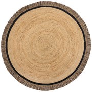 Flair Rugs, Kusový koberec Kahana Black kruh, 180x180 (průměr) kruh, béžová, chodba / předsíň