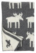Vlněná dětská deka Moose grey 90x130, Klippan Švédsko Šedá