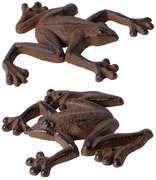 Zahradní litinová figurka Froggo, sada 2ks, 1,5x14,5 cm, hnědá