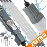 Sada 4 LED lamp 120cm 36W 3000lm hermetické svítidlo IP65 do garáže, dílny