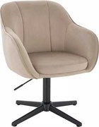 LuxuryForm DESIGN Otočná židle AVOLA VELUR na černém kříži - latte