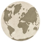 Zelený/krémový pratelný/ručně tkaný bavlněný dětský koberec ø120 cm World Map – Lorena Canals
