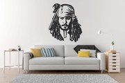 Lepy.cz Samolepka na zeď Jack Sparrow Velikost (šířka x výška): 40x47cm, Barevná varianta: Černá