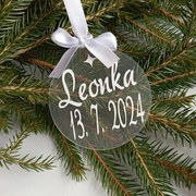 AKRYLOVÁ vánoční baňka s údaji