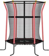 HOMCOM dětská trampolína Ø163,5 cm, vnitřní trampolína s ochrannou sítí, kryt okraje gumovým lanem, dětská trampolína do 50 kg, pro děti 3-10 let čer…