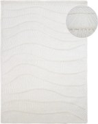Bílý ručně tkaný koberec s příměsí vlny 160x230 cm Sculptured Wave – Flair Rugs
