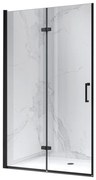 BPS-koupelny Zalamovací otočné sprchové dveře HYD-SD-21D 100 černá/transparent pro instalaci do niky - bez vaničky
