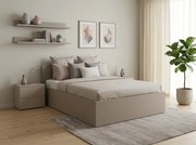 Postel SOFIA 140 x 200 cm, kašmírově béžová Rošt: S laťkovým roštem, Matrace: Bez matrace