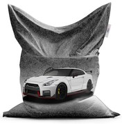Sablio Sedací vak Nissan GTR 35 Šedý - 150x100 cm