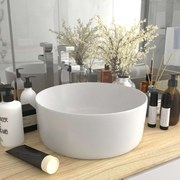 Luxusní umyvadlo kulaté matné bílé 40 x 15 cm keramické 147009